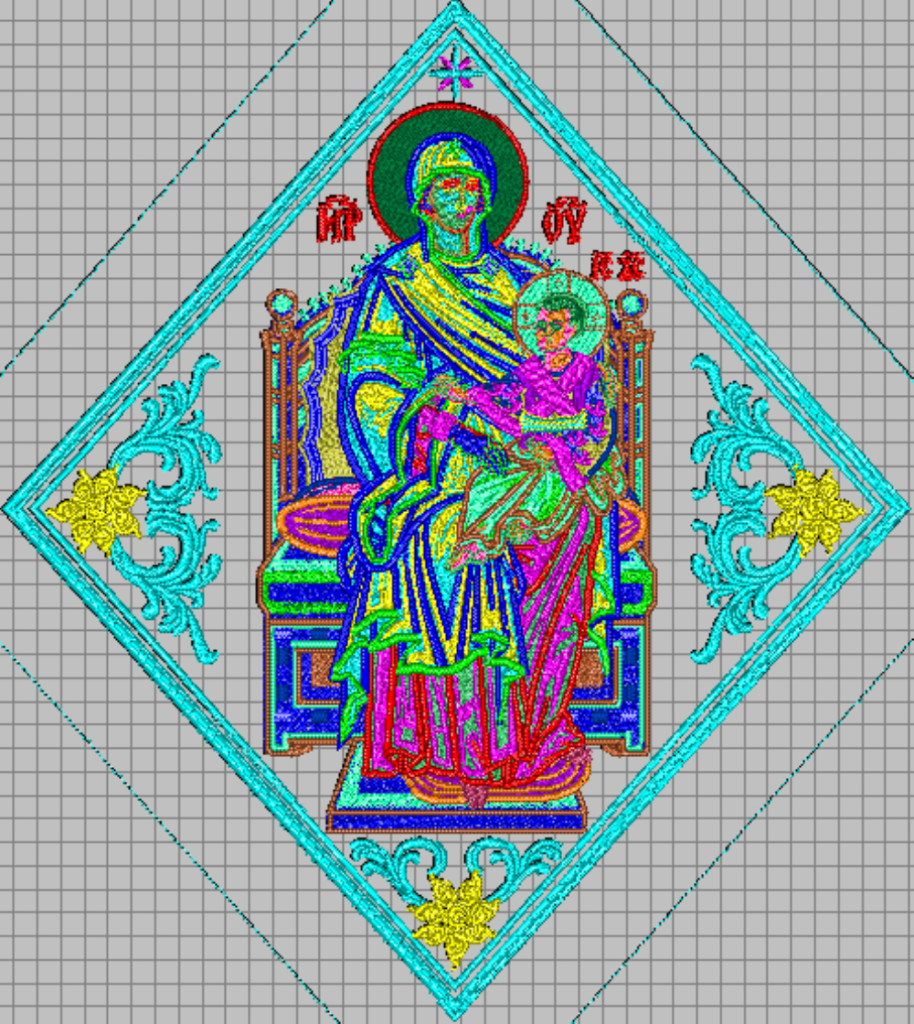 Virgin Mary Patch Emb Digitize